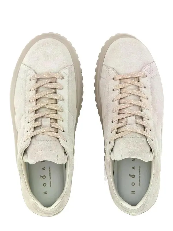 Hogan H-stripes Perforated Lace-up Sneakers - Neutrals