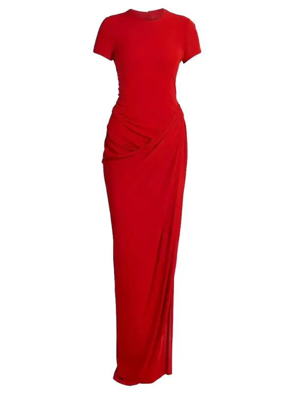 Erdem Ruched Short-sleeve Dress - Red