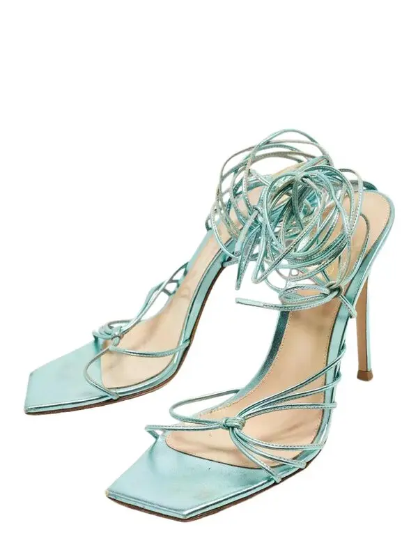 GIANVITO ROSSI Sylvie Lace-up Stiletto Sandals - Blue