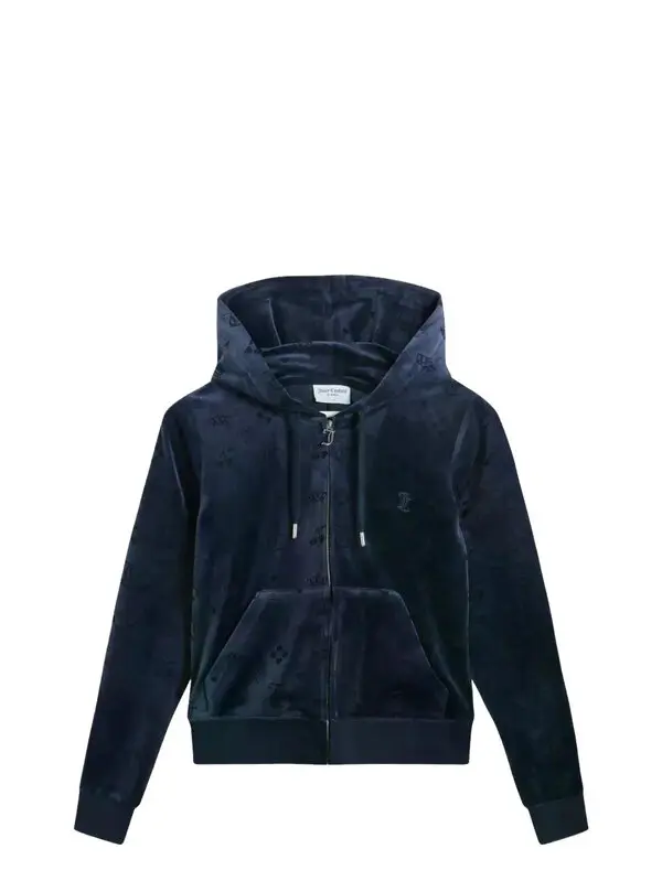 Juicy Couture Monogram Textured Hoodie - Blue
