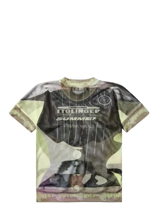 Ottolinger Graphic Print Mesh T-shirt - Brown