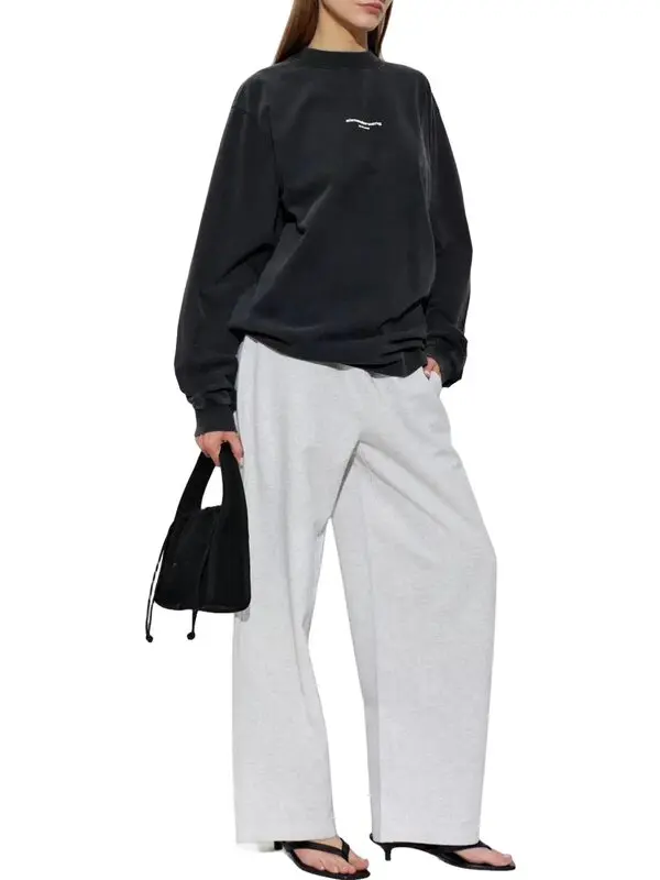 Alexander Wang Logo-embossed Wide-leg Track Pants - Grey