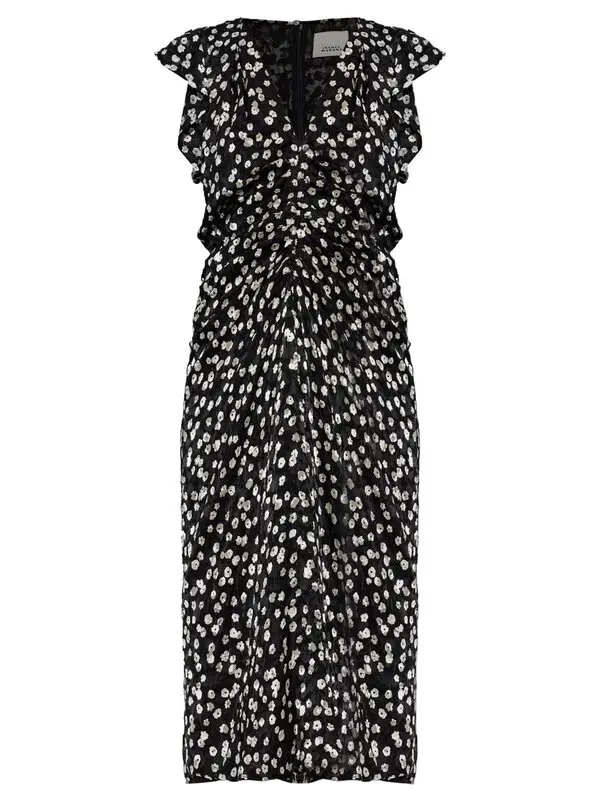 Isabel Marant Étoile Lyndsay Floral Print Midi Dress - Black
