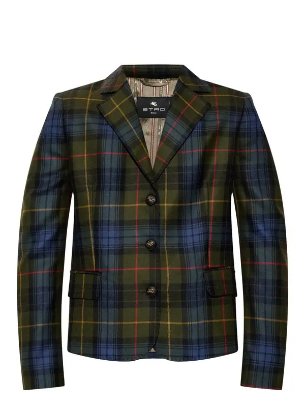 Etro Wool Checked Blazer - Multicolour