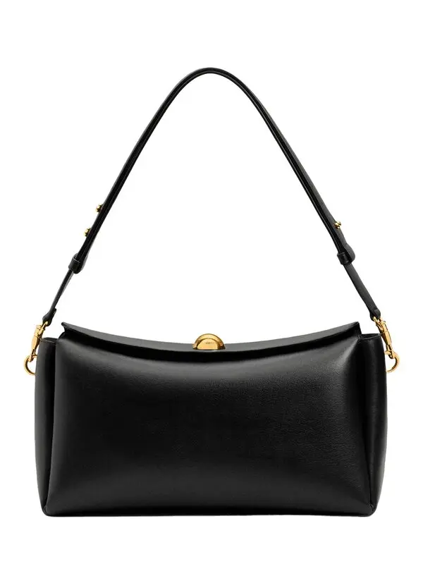 AMI Paris Medium Cow Leather Carrousel Bag - Black