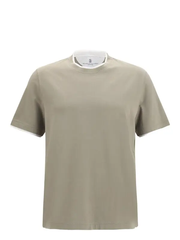 Brunello Cucinelli Cotton T-hirt - Khaki