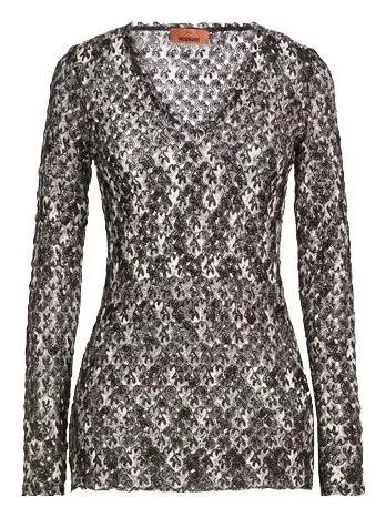 Missoni Dark Viscose Sweater With Metallic Fiber - Brown