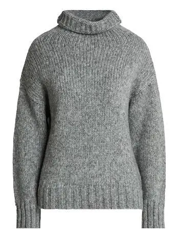 Alpha Studio Turtleneck Wool And Polyamide Blend Sweater With Metallic Fibers - Grey