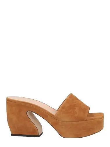 SERGIO ROSSI Suede Platform Sandals - Beige
