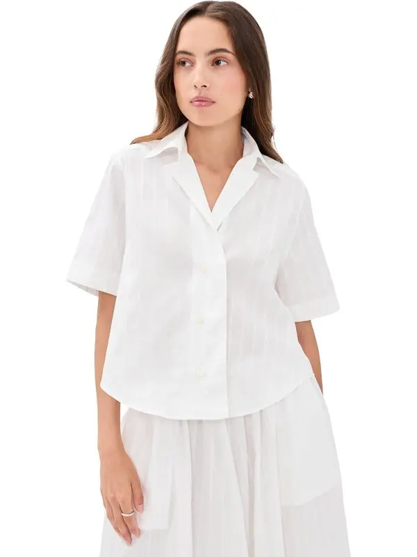 HOUSE OF DAGMAR Cotton Pinstripe Shirt - White