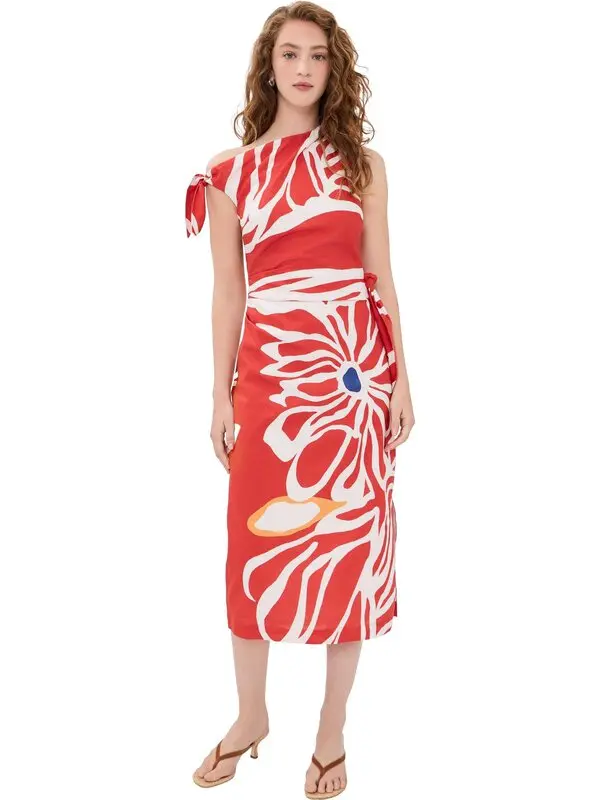 DE LORETA Cleo Floral Print Midi Dress - Miraflores