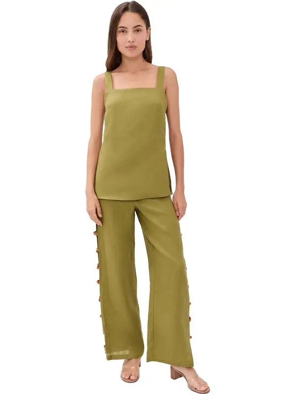 O.P.T O. P.t Gabrielle Linen Set - Olive