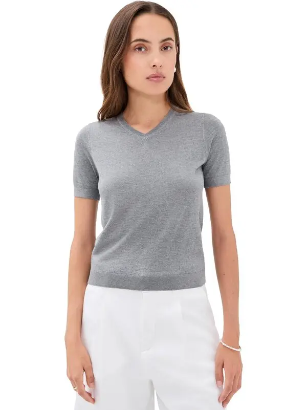 Renggli Silk Cashmere Blend Knit Tee - Pebble