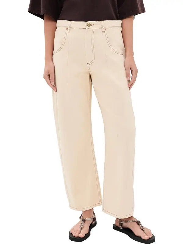 Roucha Dolven Paneled Denim Jeans - Ecru