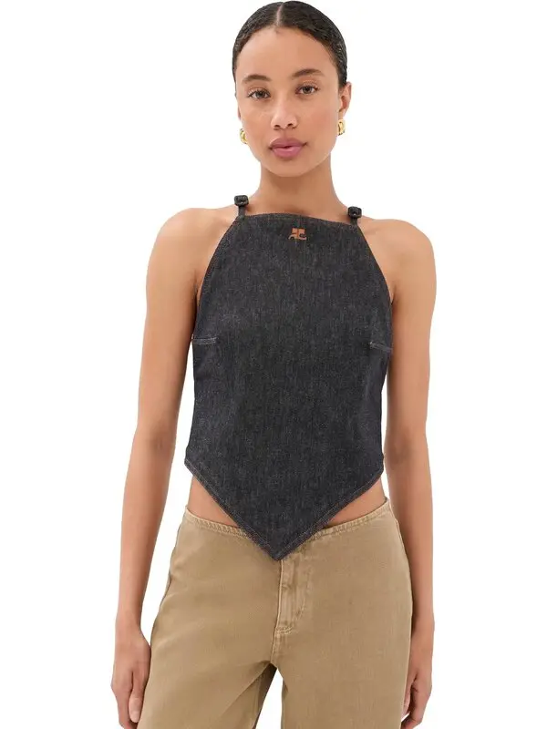 COURREGES Pointy Denim Tank Top - Brut