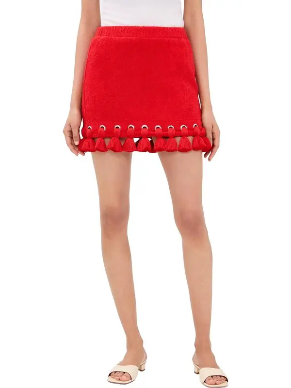 Cap D'antibes Georgia Terry Cloth Skirt - Red