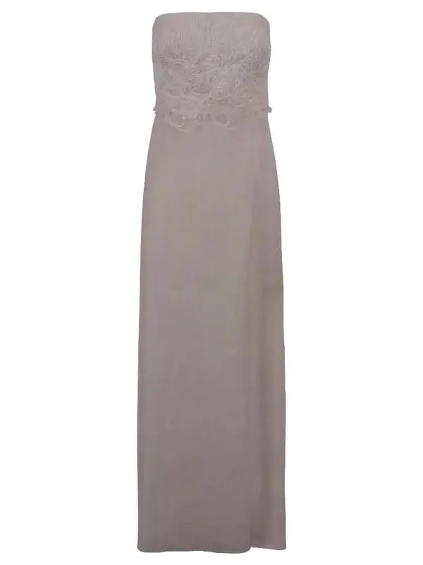 Ermanno Scervino Strapless Lace Panel Dress - Neutrals