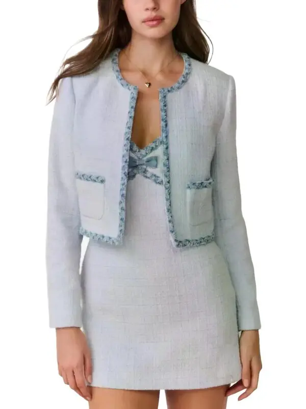 LoveShackFancy Azula Bouclé Jacket - Blue