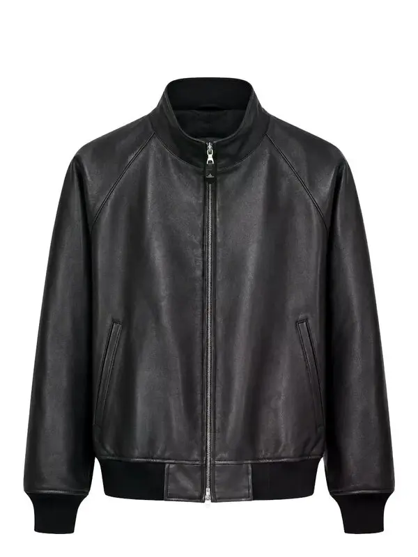HERILL Lamb Leather High-neck Jacket - Black