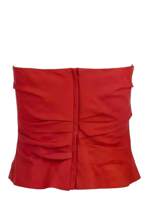 Marella Strapless Ruched Top - Red