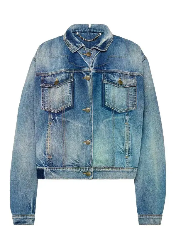 MAISON MARGIELA Foldable Collar Denim Jacket - Blue