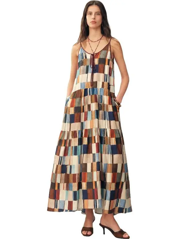 Fabrique Morven Mosaic-print Robe Dress - Multicolor