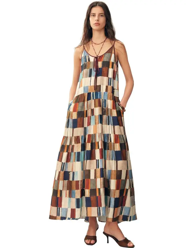 Fabrique Morven Mosaic-print Robe Dress - Multicolor