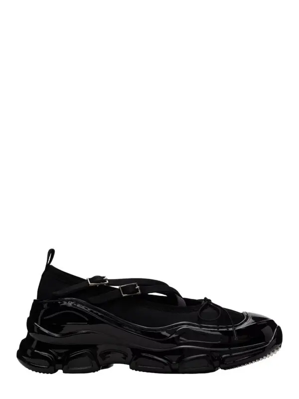 Simone Rocha Round Toe Paneled Ballerines - Black