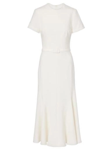 Safiyaa Luisa Belted Crepe Midi Dress - No