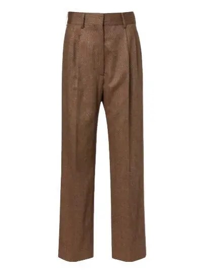 BLAZÉ MILANO Amel Silk And Wool Wide-leg Pants - Green