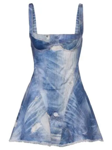 Roberto Cavalli Strapless Denim Minidress - Blue