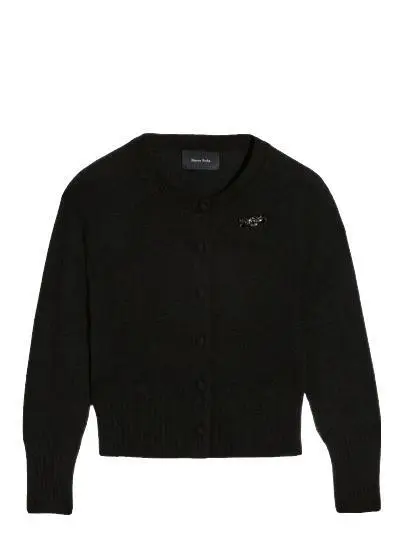 Simone Rocha Long-sleeved Knitted Cardigan - Black