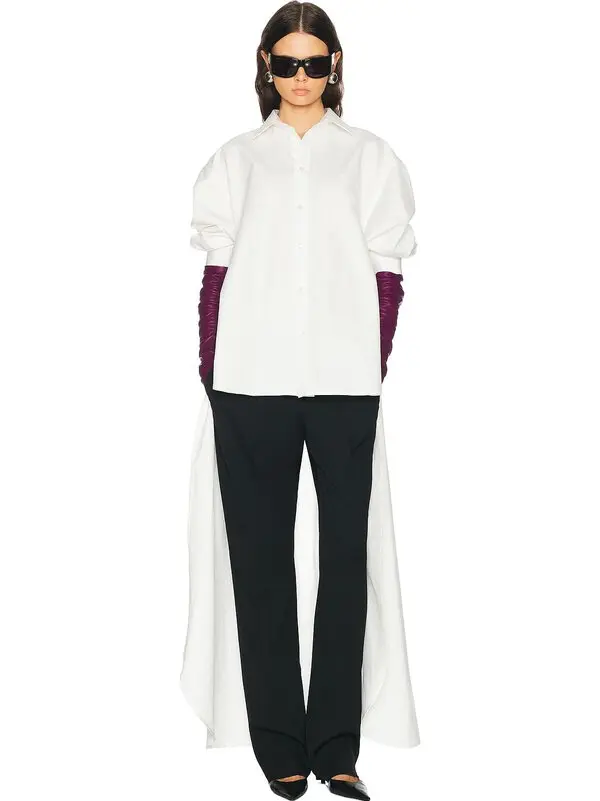 Balenciaga Long Train Shirt - White