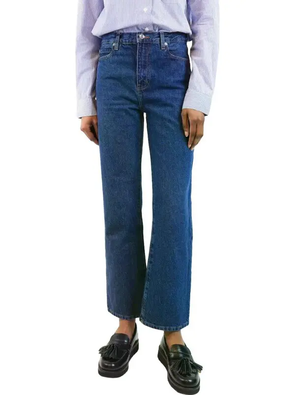 7 For All Mankind Cuffed Wide-leg Jeans - Blue