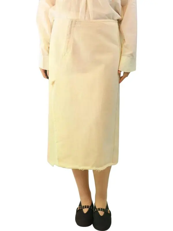 Marni Raw-edge Midi Skirt - Neutrals