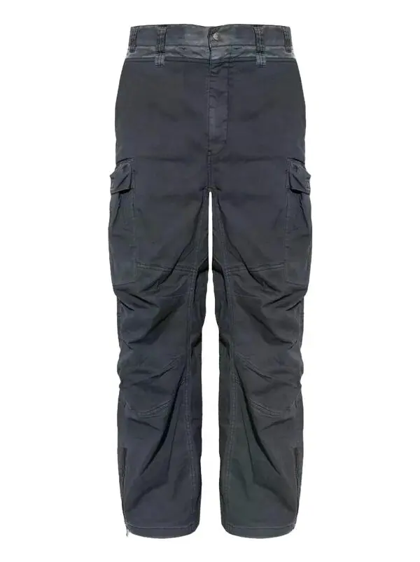 DIESEL® Multi-pocket Zip-detail Cargo Pants - Grey