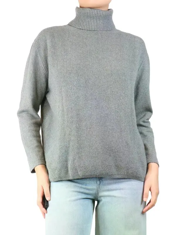 Fedeli Ribbed Roll-neck Sweater - Grey