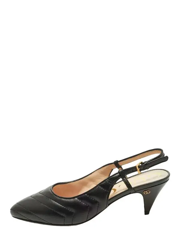 Gucci Matelassé Slingback Pumps - Black