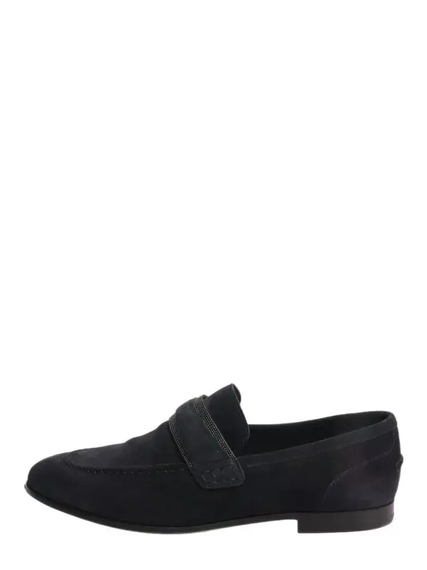 Brunello Cucinelli Monili Bead-embellished Suede Loafers - Blue