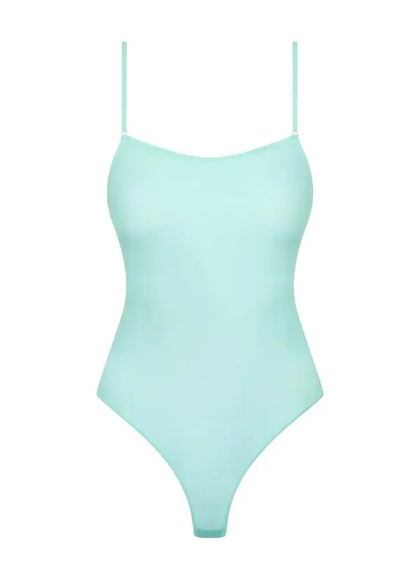 MAISON CLOSE Double Sens Pastel Thong Bodysuit - Blue