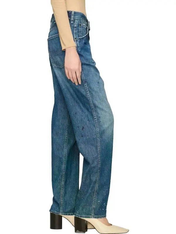 MAISON MARGIELA Paint-splatter Straight-leg Jeans - Blue