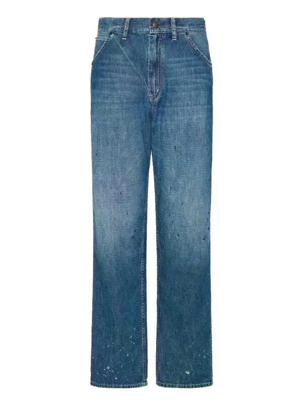 MAISON MARGIELA Paint-splatter Straight-leg Jeans - Blue
