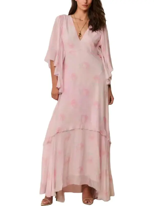 LoveShackFancy Brinley Floral Print Maxi Dress - Pink