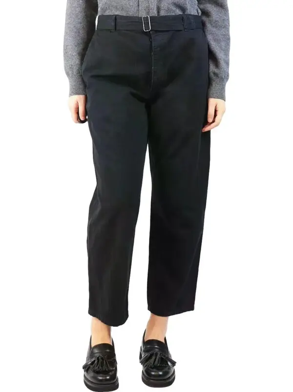 THE ROW Belted Straight-leg Trousers - Black