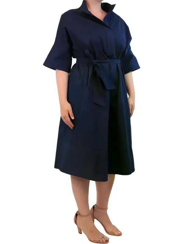 NATAN Belted Midi Dress - Blue