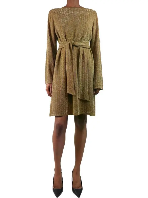 Vanessa Seward Belted Knit Mini Dress - Brown