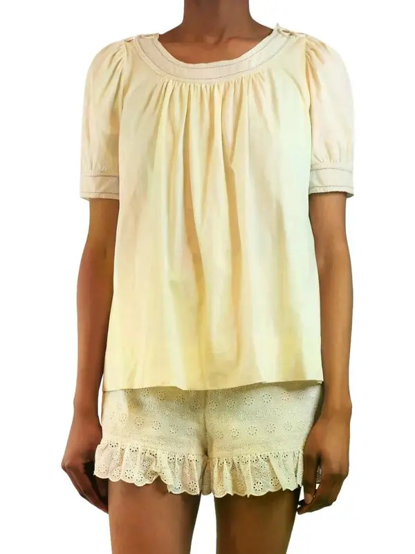 Chloé Gathered Short-sleeve Top - Neutrals