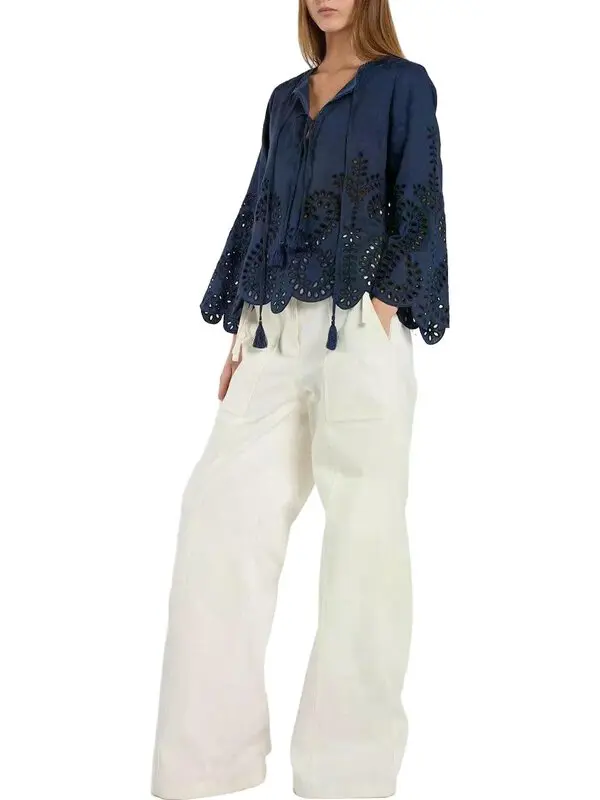 CHRISTY LYNN Kora Broderie-anglaise Blouse - Blue