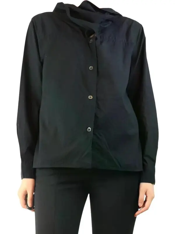 MARGARET HOWELL Cotton Pussy-bow Collar Shirt - Black