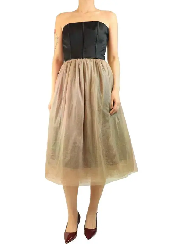 Brunello Cucinelli Strapless Midi Dress - Neutrals